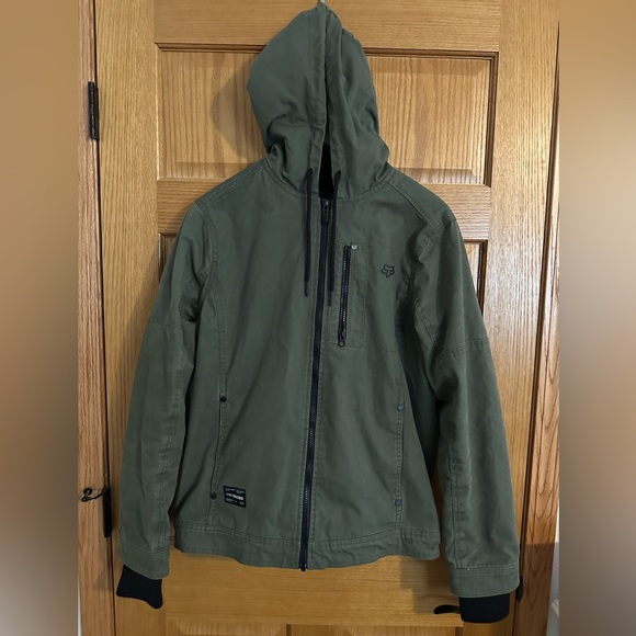 Fox | Jackets & Coats | Fox Racing Mens Medium Army Green Canvas Fleece ...